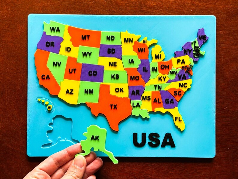 Interactive USA Map Puzzle for Kids Learn States and Capitals With ...