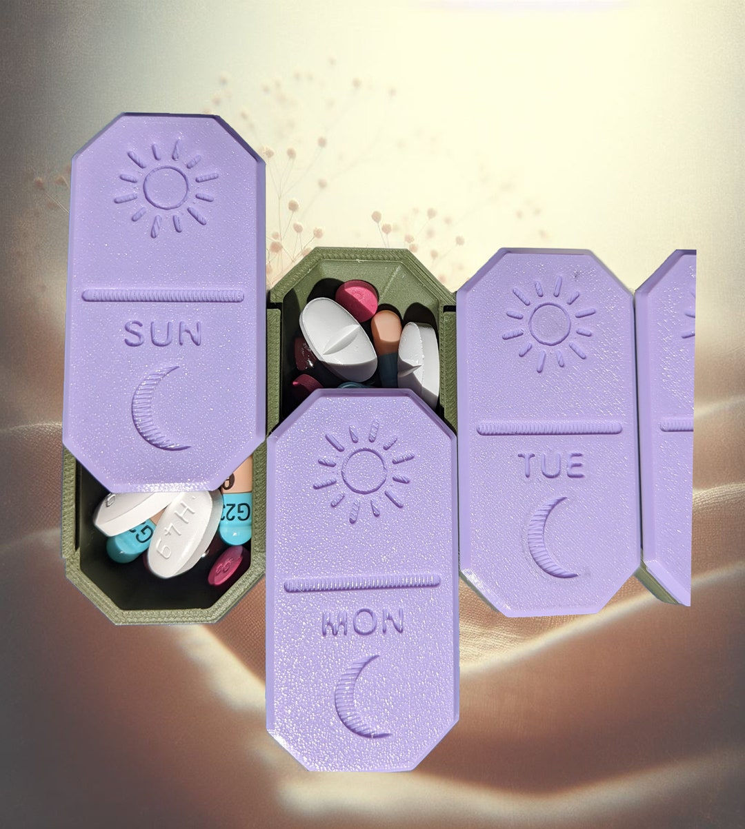7-day Dual-section Pill Organizer - Colorful, Compact, Daily Medication ...