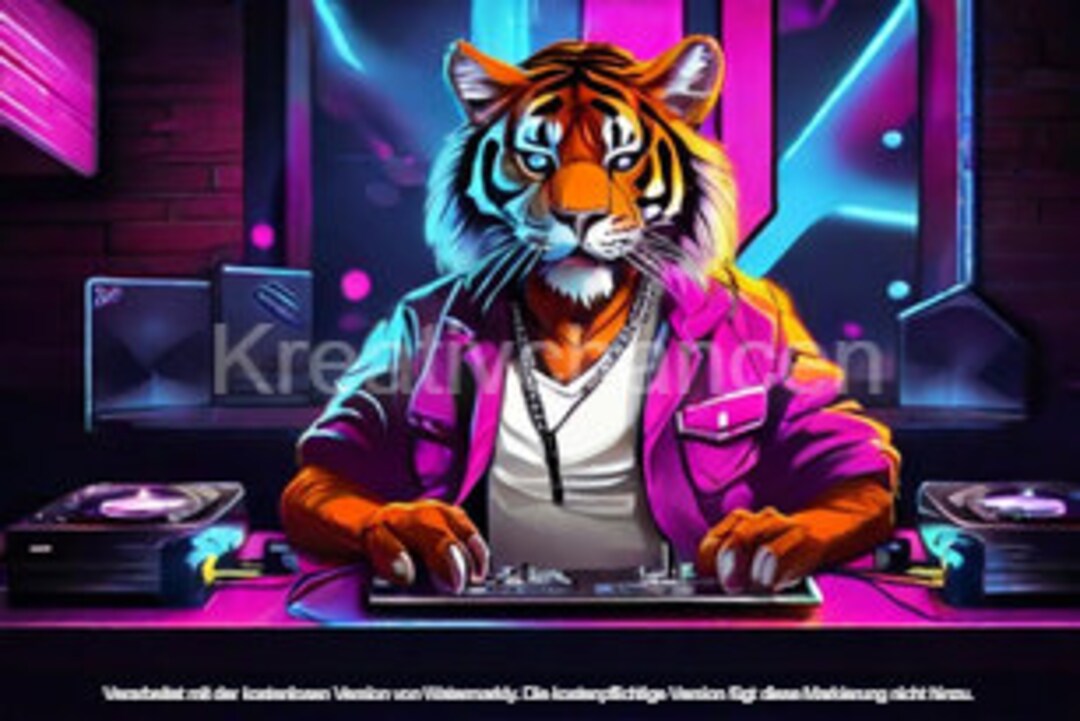 8 PNG - DJ Tiger- DTF Sublimation Bundle Watercolor - Etsy