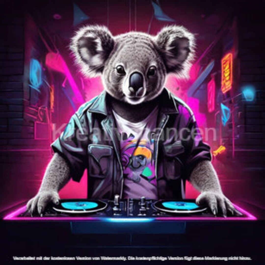 8 PNG - DJ Koala Bear - DTF Sublimation Bundle Watercolor - Etsy