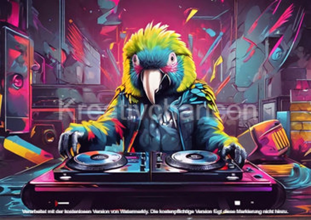 10 PNG - DJ Parrot- DTF Sublimation Bundle Watercolor - Etsy