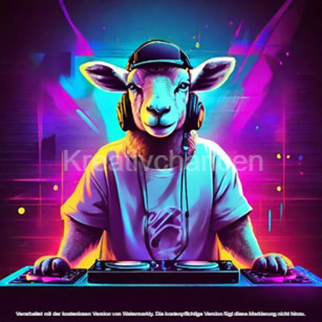8 PNG - DJ Sheep - DTF Sublimation Bundle Watercolor - Etsy