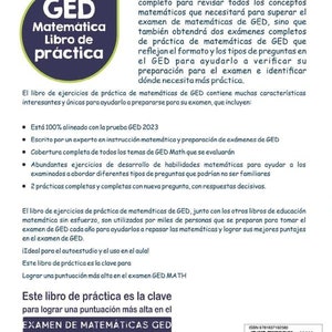 GED Matemática Libro De Práctica - Etsy