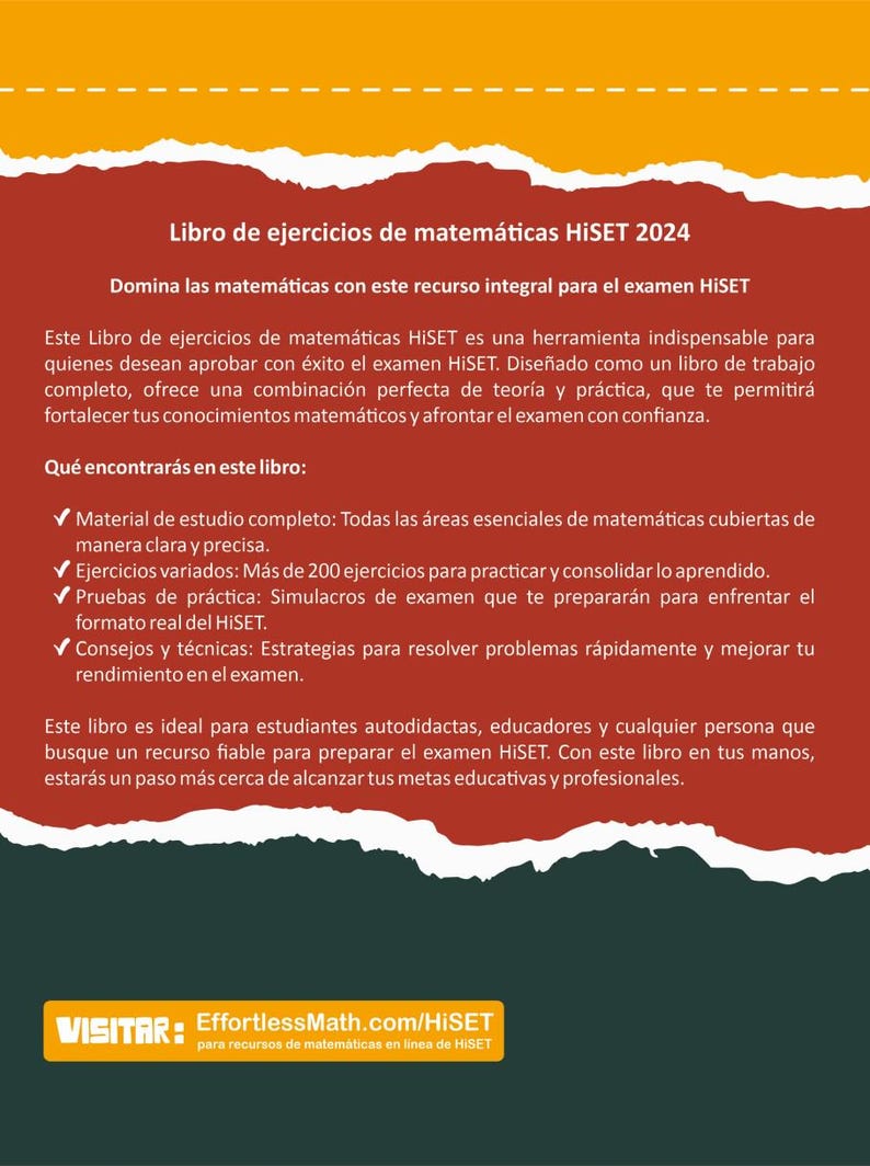Libro De Ejercicios De Matemáticas Hiset - Etsy