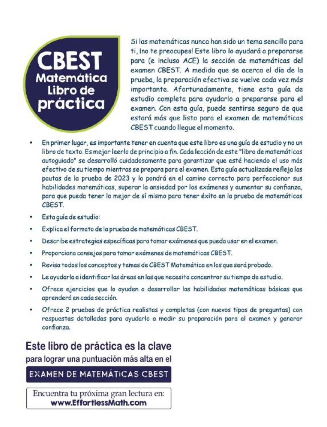 CBEST Libro De Práctica De Matemáticas 2023 - Etsy
