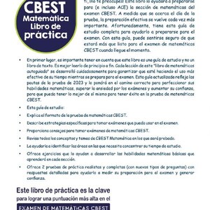 CBEST Libro De Práctica De Matemáticas 2023 - Etsy