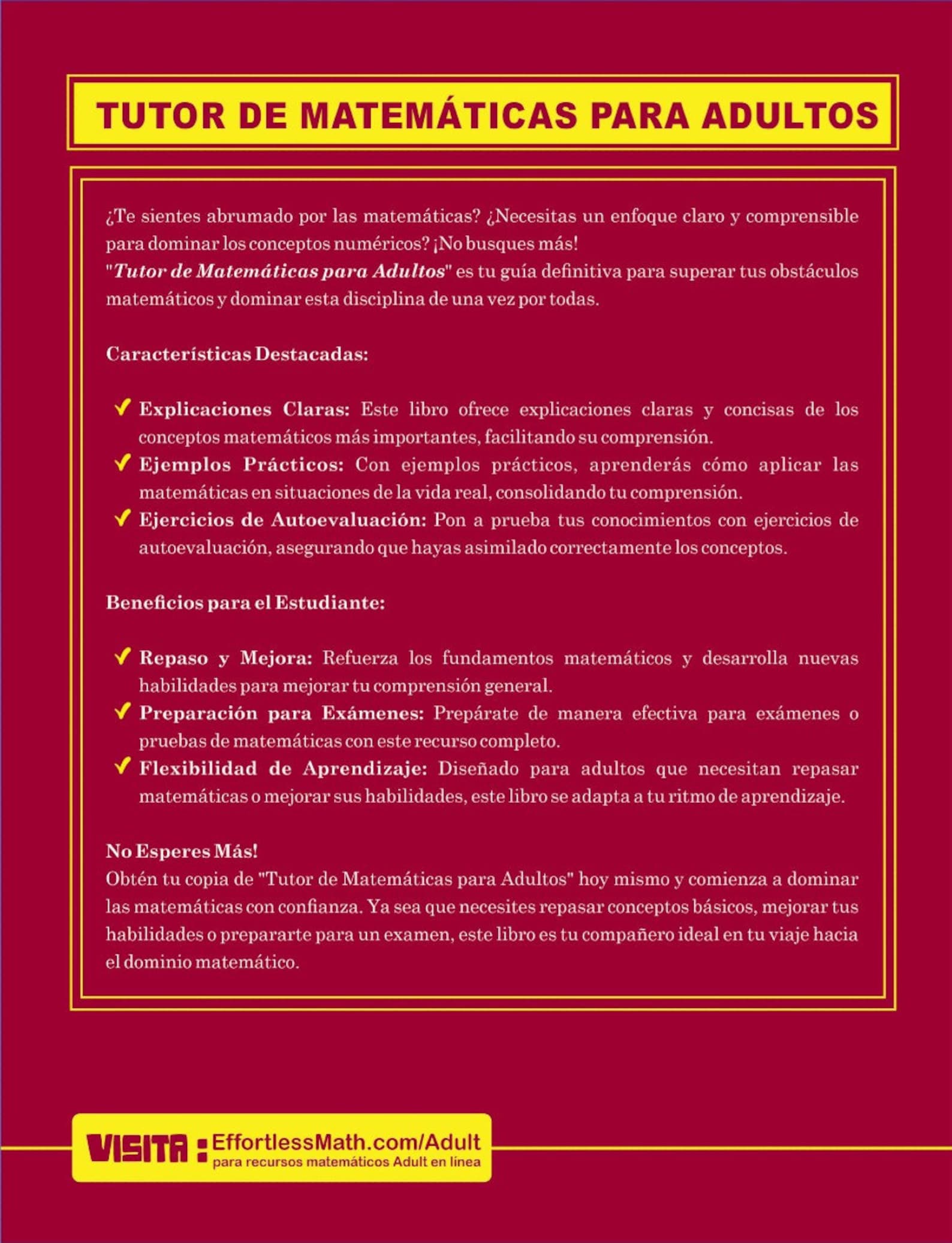 Tutor De Matemáticas Para Adultos - Etsy
