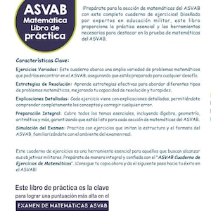 ASVAB Cuaderno De Ejercicios De Matemáticas - Etsy