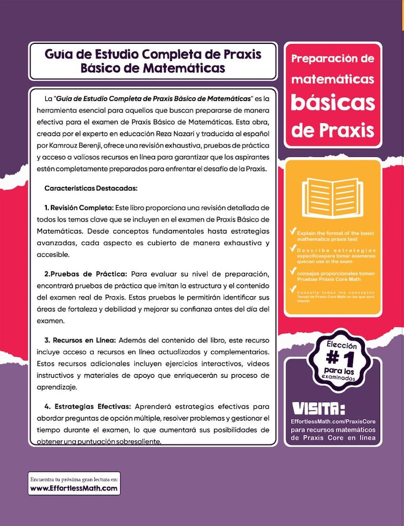 Guía De Estudio Completa De Praxis Básico De Matemáticas - Etsy