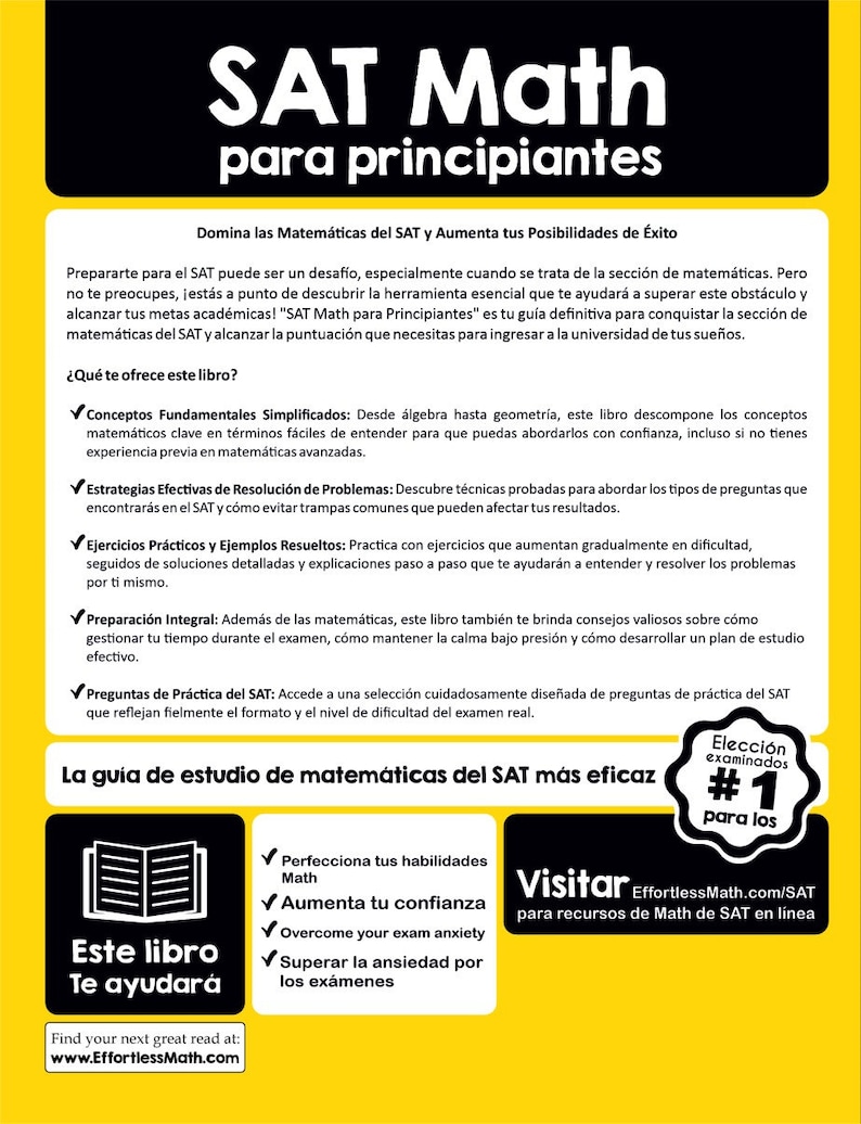 SAT Math Para Principiantes - Etsy
