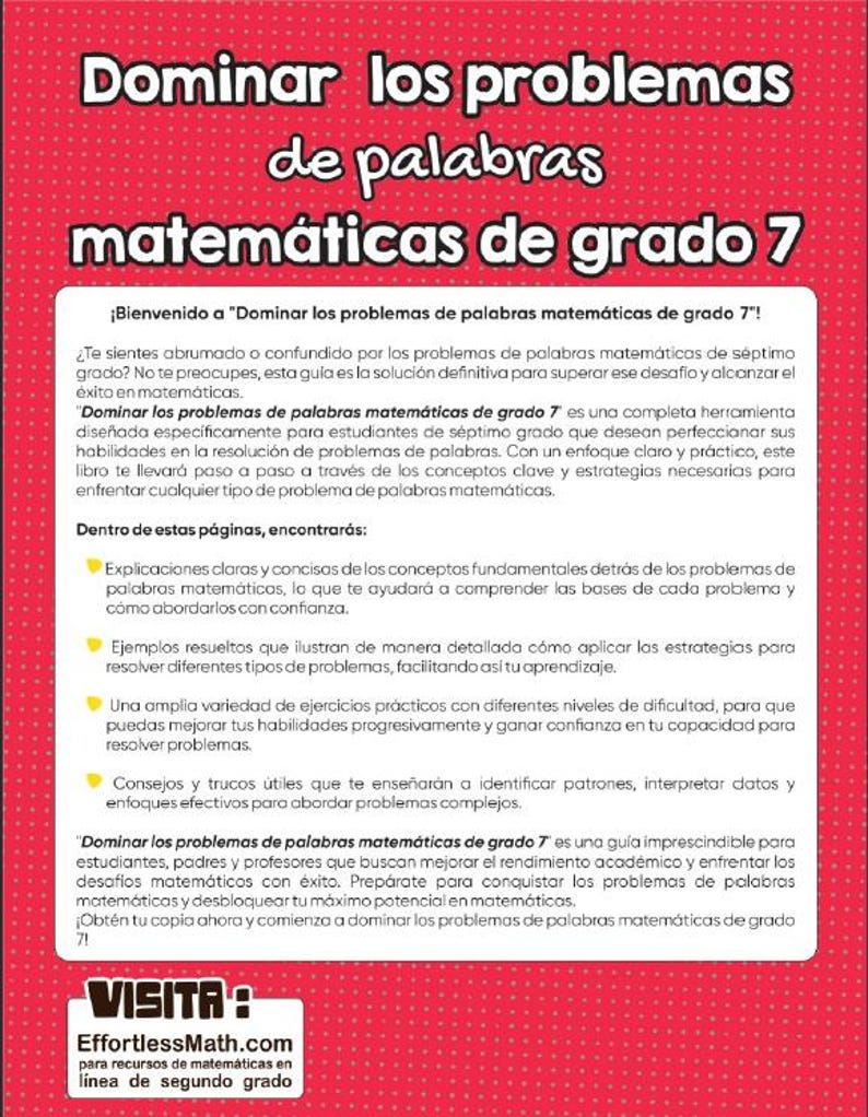 Dominar Los Problemas De Palabras Matemáticas De Grado 7 - Etsy