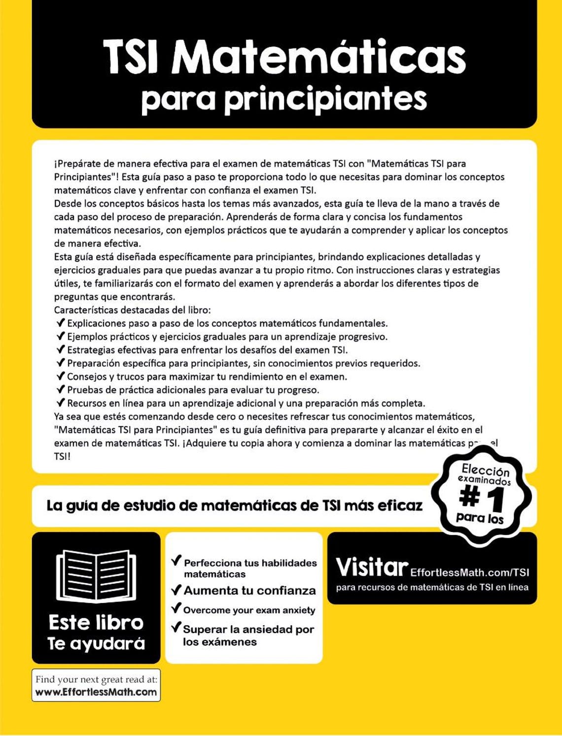 TSI Matemáticas Para Principiantes - Etsy