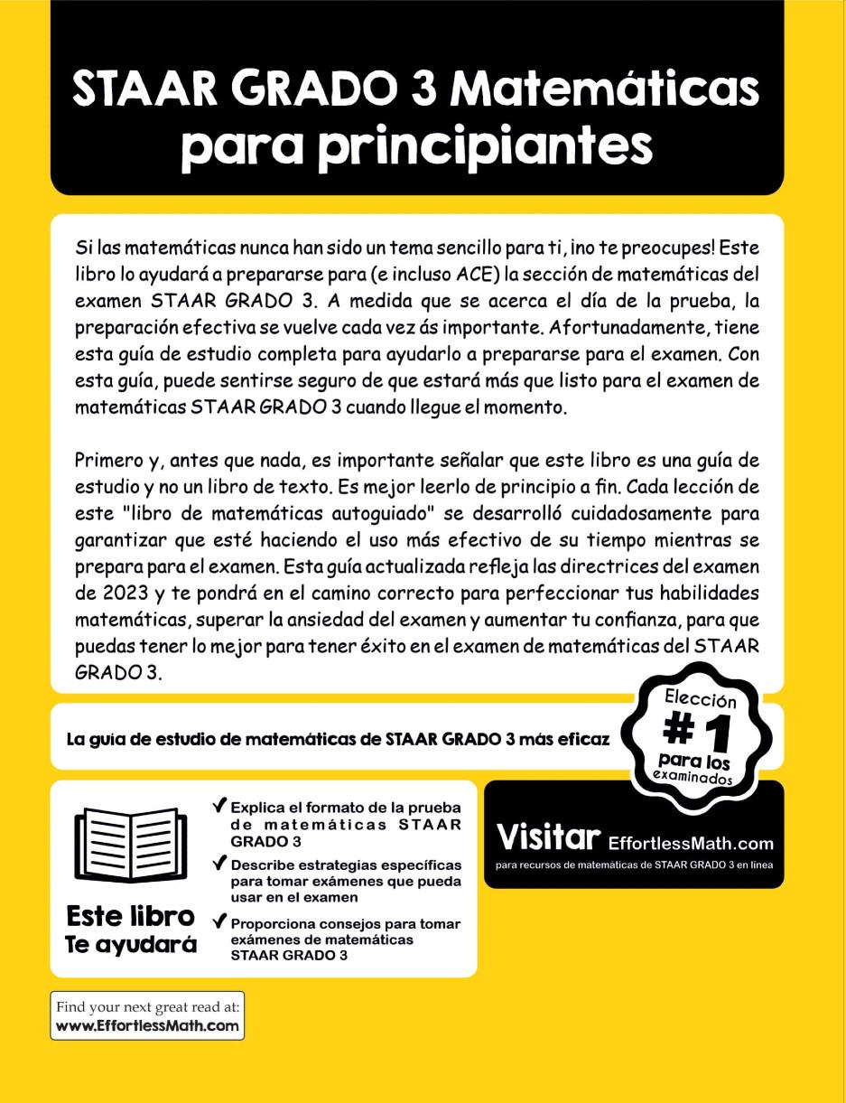 STAAR Grado 3 Matemáticas Para Principiantes - Etsy