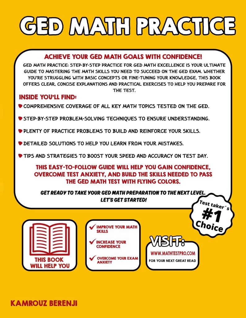 GED® MATH PRACTICE - Etsy