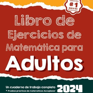 Libro De Ejercicios De Matemáticas Para Adultos - Etsy