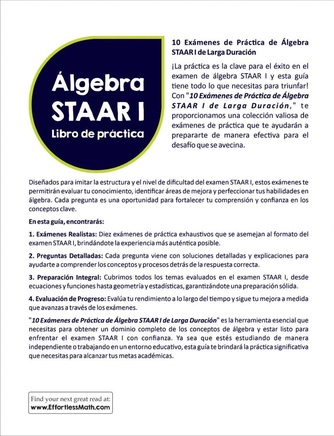 10 Exámenes De Práctica De Álgebra STAAR I De Larga Duración - Etsy