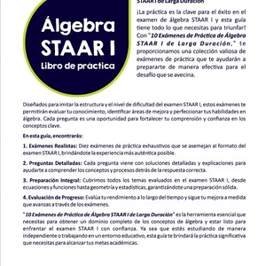 10 Exámenes De Práctica De Álgebra STAAR I De Larga Duración - Etsy