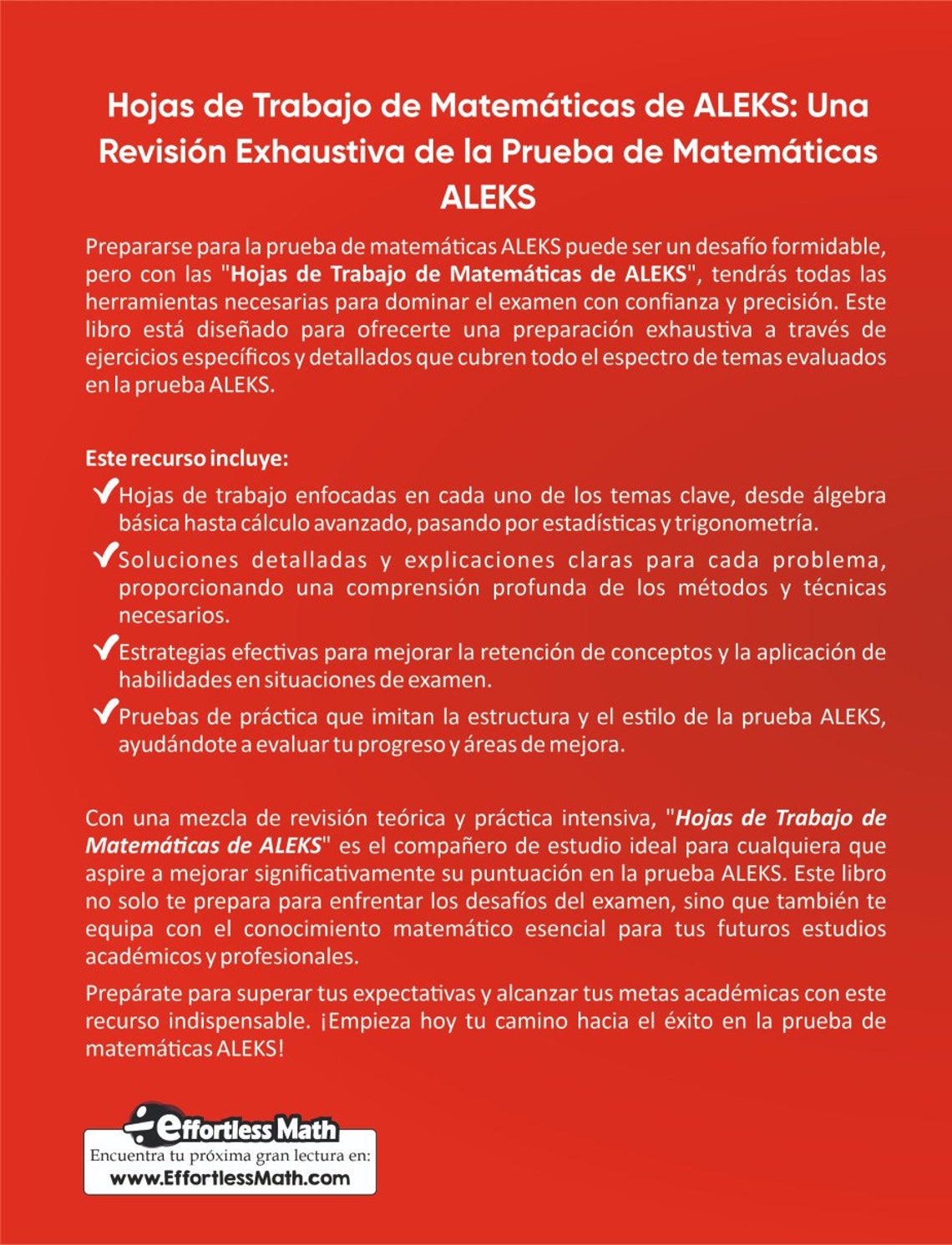 ALEKS Math Workbook: Spanish Edition - Etsy
