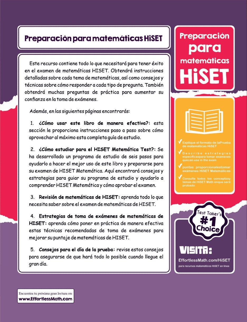 Preparación Para Matemáticas Hiset 2023-2024 - Etsy