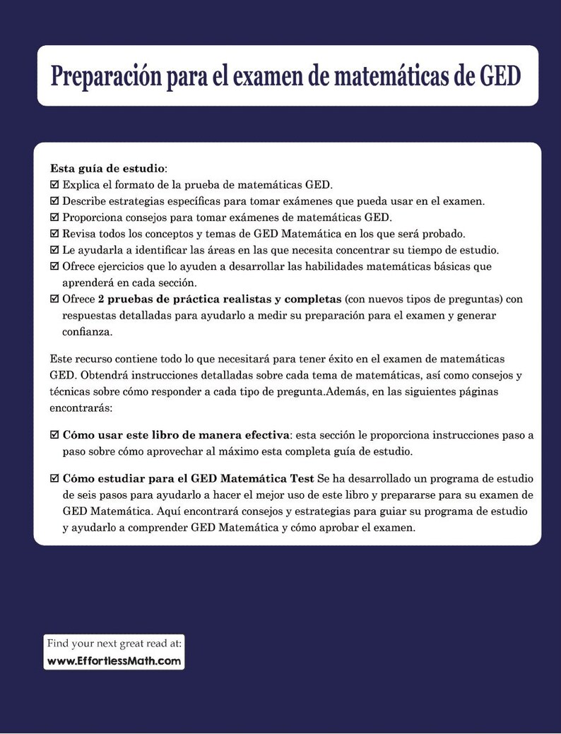 GED Math Exam Prep: Study Guide + 2 Practice Tests (spanish Edition) - Etsy