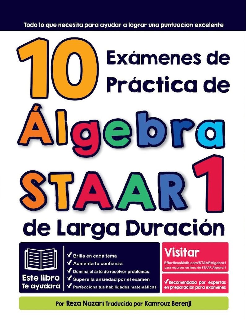 10 Exámenes De Práctica De Álgebra STAAR I De Larga Duración - Etsy
