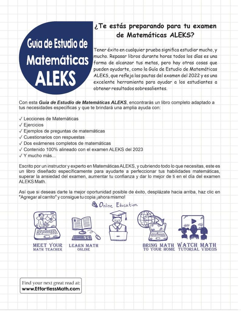 Guía De Estudio De Matemáticas ALEKS 2022-2023 - Etsy