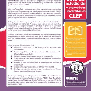 CLEP Guía De Estudio Completa De Matemáticas Universitarias: Revisión ...