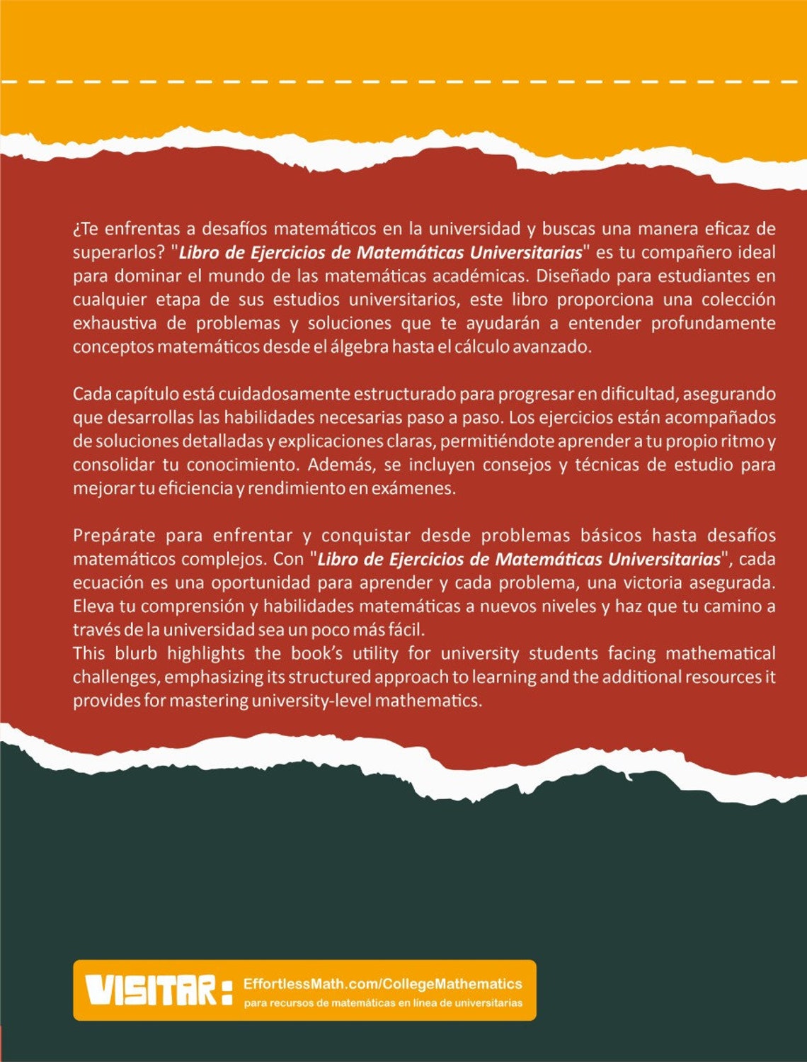 Libro De Ejercicios De Matemáticas Universitarias - Etsy