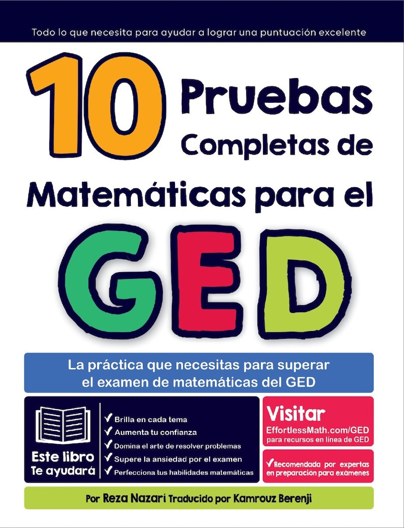10 Pruebas Completas De Matemáticas Para El GED - Etsy