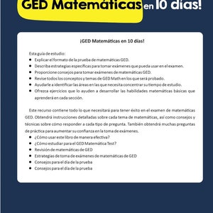 GED Matemáticas En 10 Diez Días! El Curso Intensivo De Matemáticas De ...