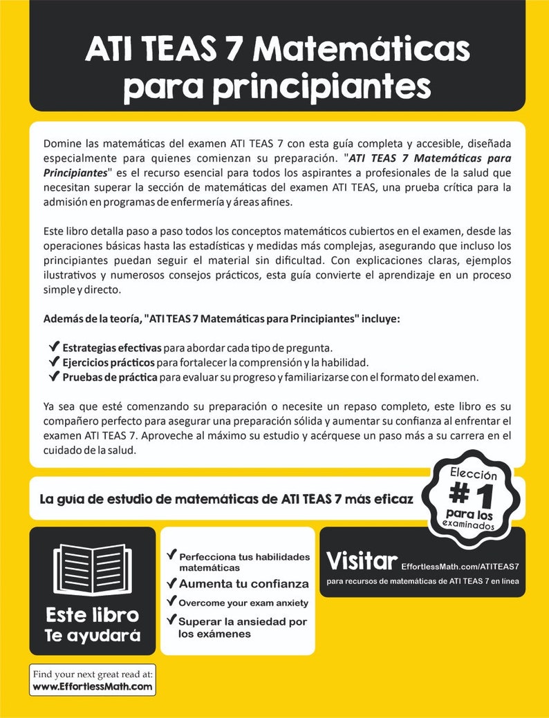 ATI TEAS 7 Matemáticas Para Principiantes - Etsy