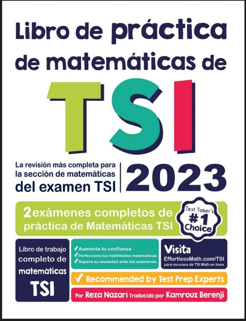 Libro De Práctica De Matemáticas TSI - Etsy
