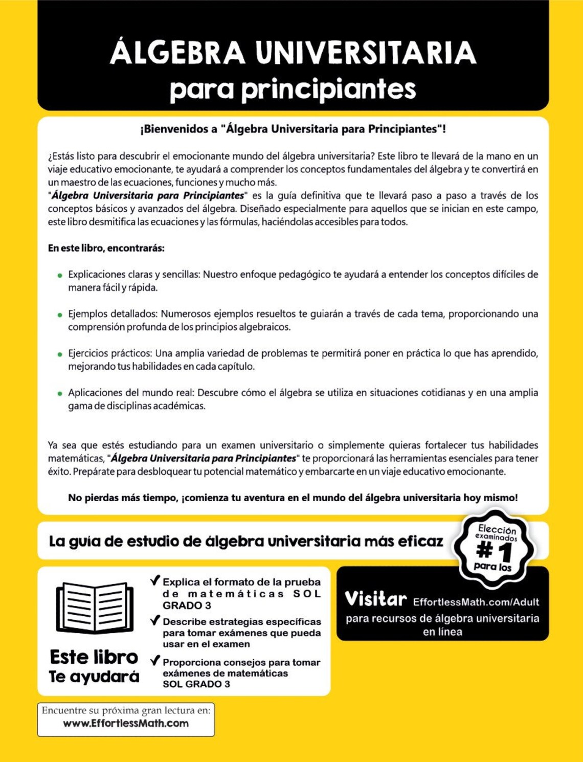 ÁLGEBRA UNIVERSITARIA Para PRINCIPIANTES: La Guía Definitiva Paso a ...