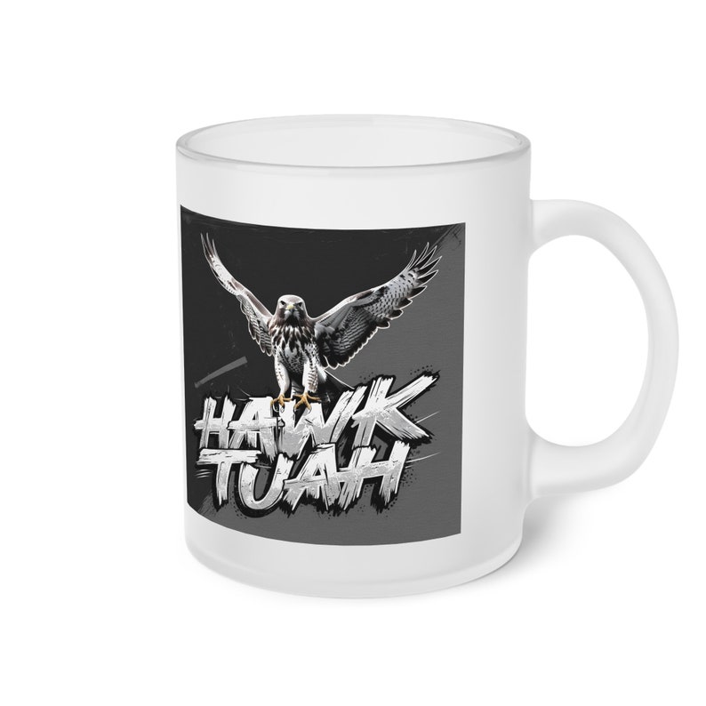 Frosted Glass Mug HAWK TUAH - Etsy