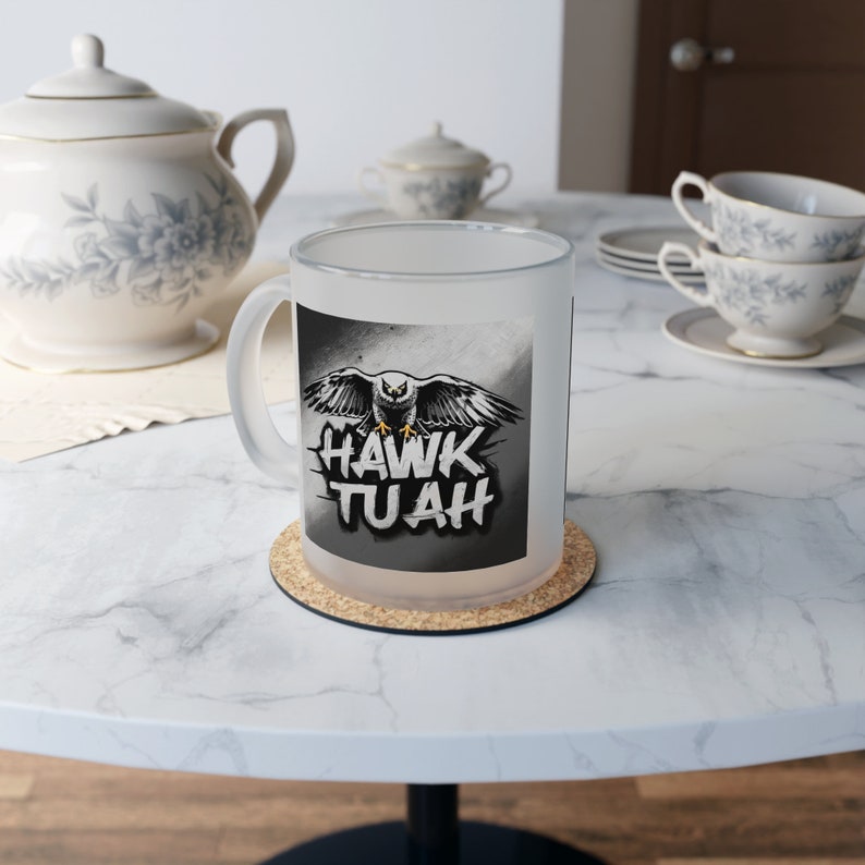 Frosted Glass Mug HAWK TUAH - Etsy