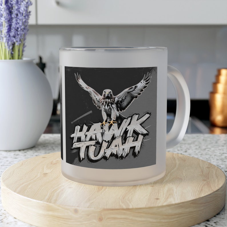 Frosted Glass Mug HAWK TUAH - Etsy