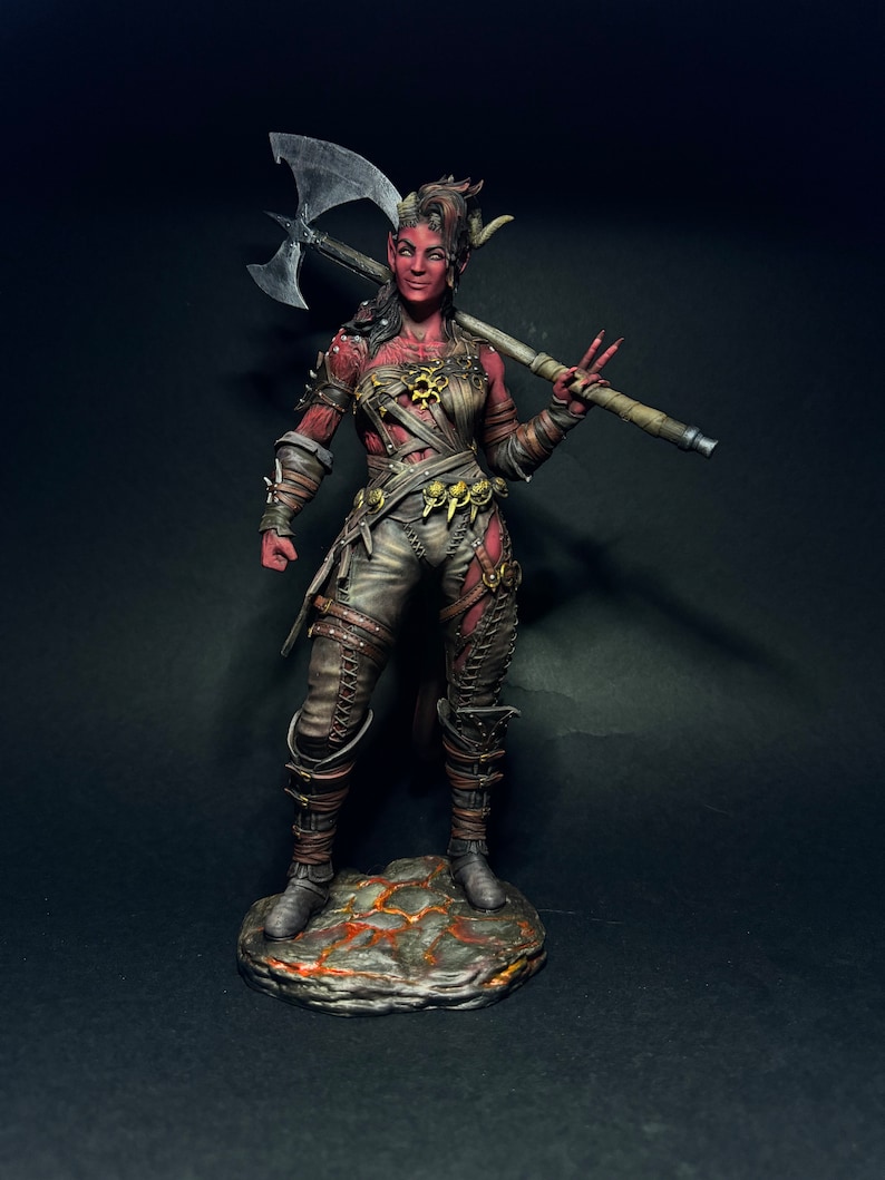 Barbarian karlach in Baldur's Gate 3, Figurine, Statue - Etsy