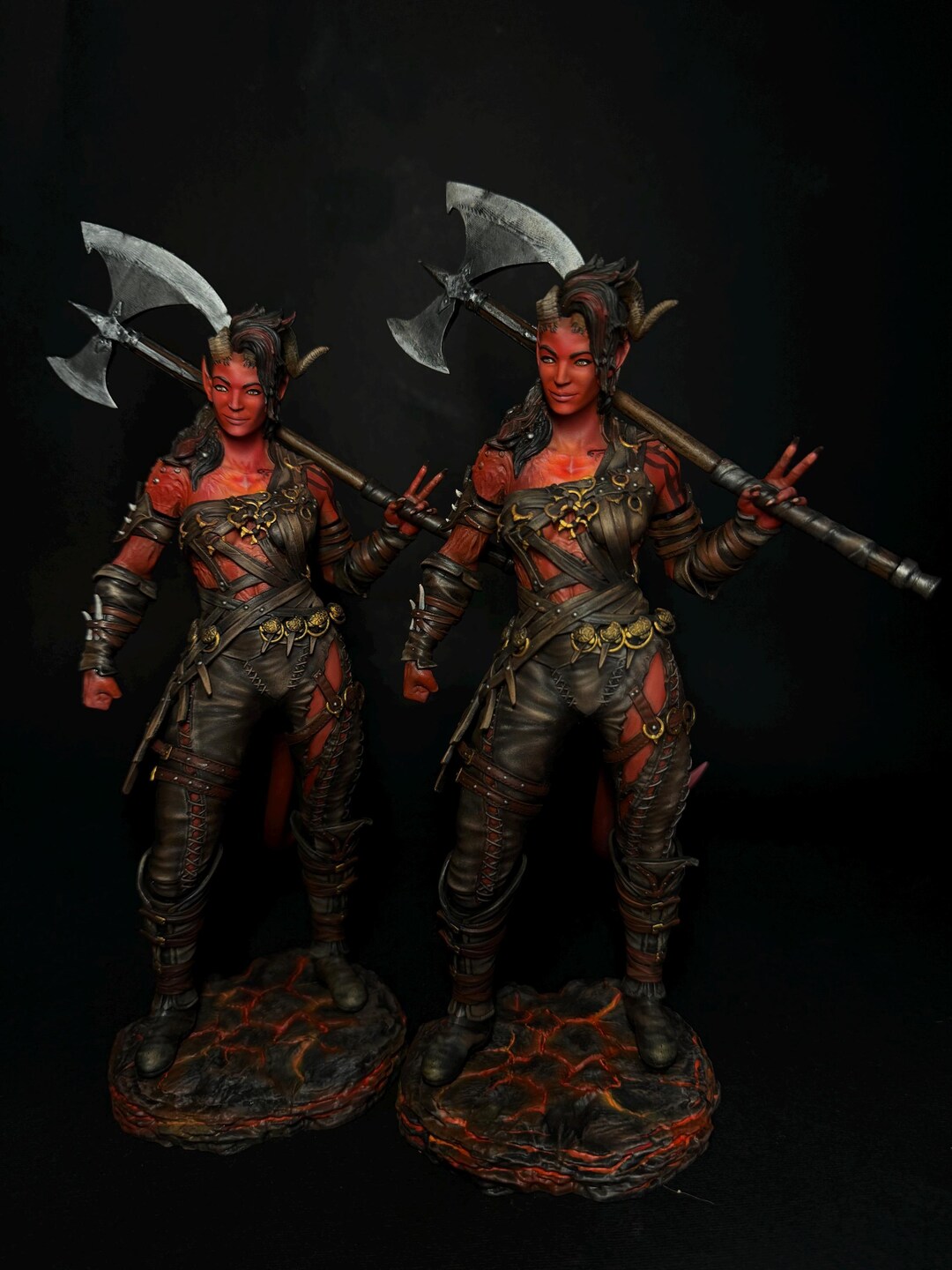 Barbarian karlach in Baldur's Gate 3, Figurine, Statue - Etsy