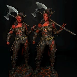 Barbarian karlach in Baldur's Gate 3, Figurine, Statue - Etsy
