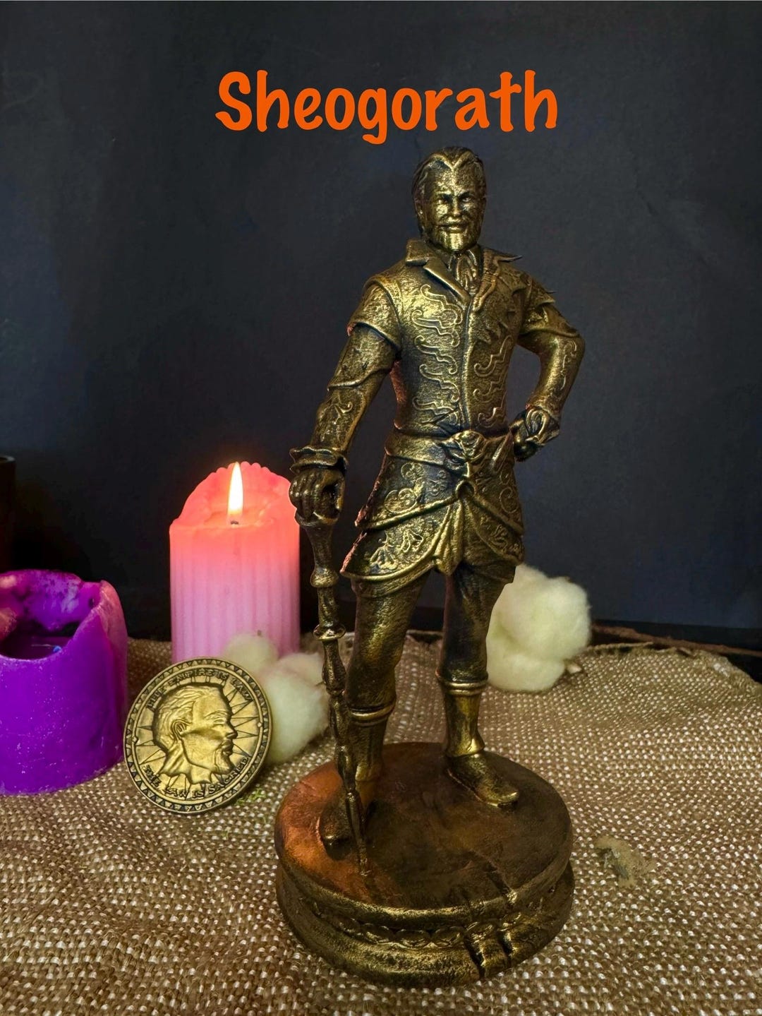 Sheogorath Daedric Prince of Madness From Oblivion, Skyrim, Morrowind.gold Figurine.3d Resin ...