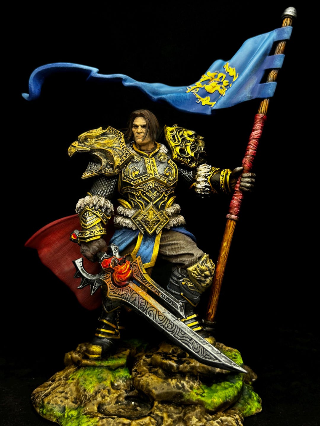 Handcrafted King Varian Wrynn Warcraft Figurine Unique Collectible Gift ...