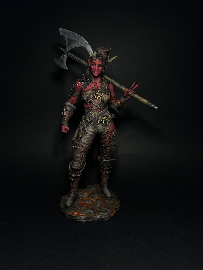 Barbarian karlach in Baldur's Gate 3, Figurine, Statue - Etsy