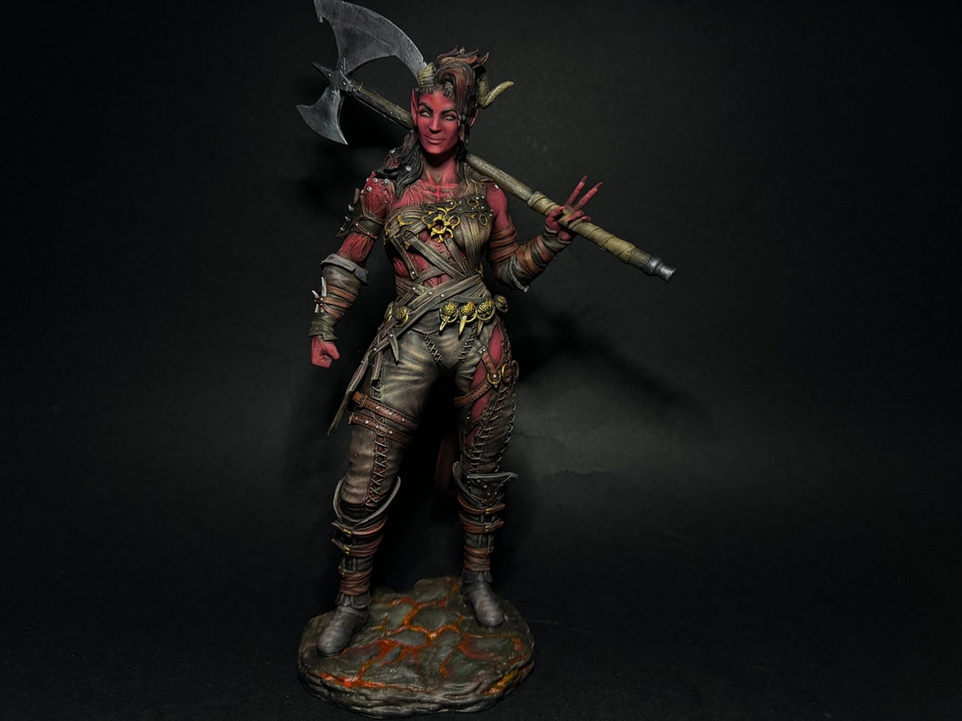 Barbarian karlach in Baldur's Gate 3, Figurine, Statue - Etsy