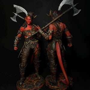 Barbarian karlach in Baldur's Gate 3, Figurine, Statue - Etsy