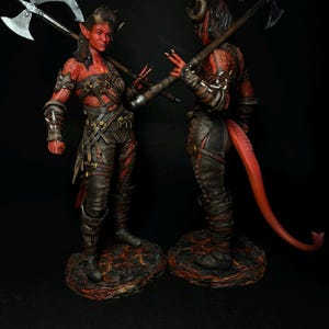 Barbarian karlach in Baldur's Gate 3, Figurine, Statue - Etsy