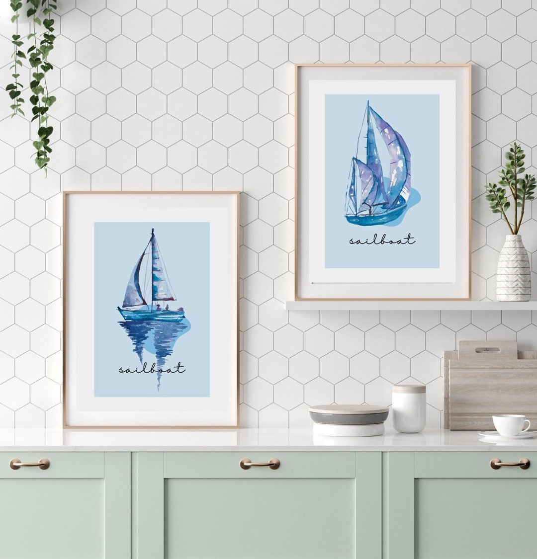 Maritime Sailboat Poster Bundle, Pinterest Inspired Aesthetic Poster ...