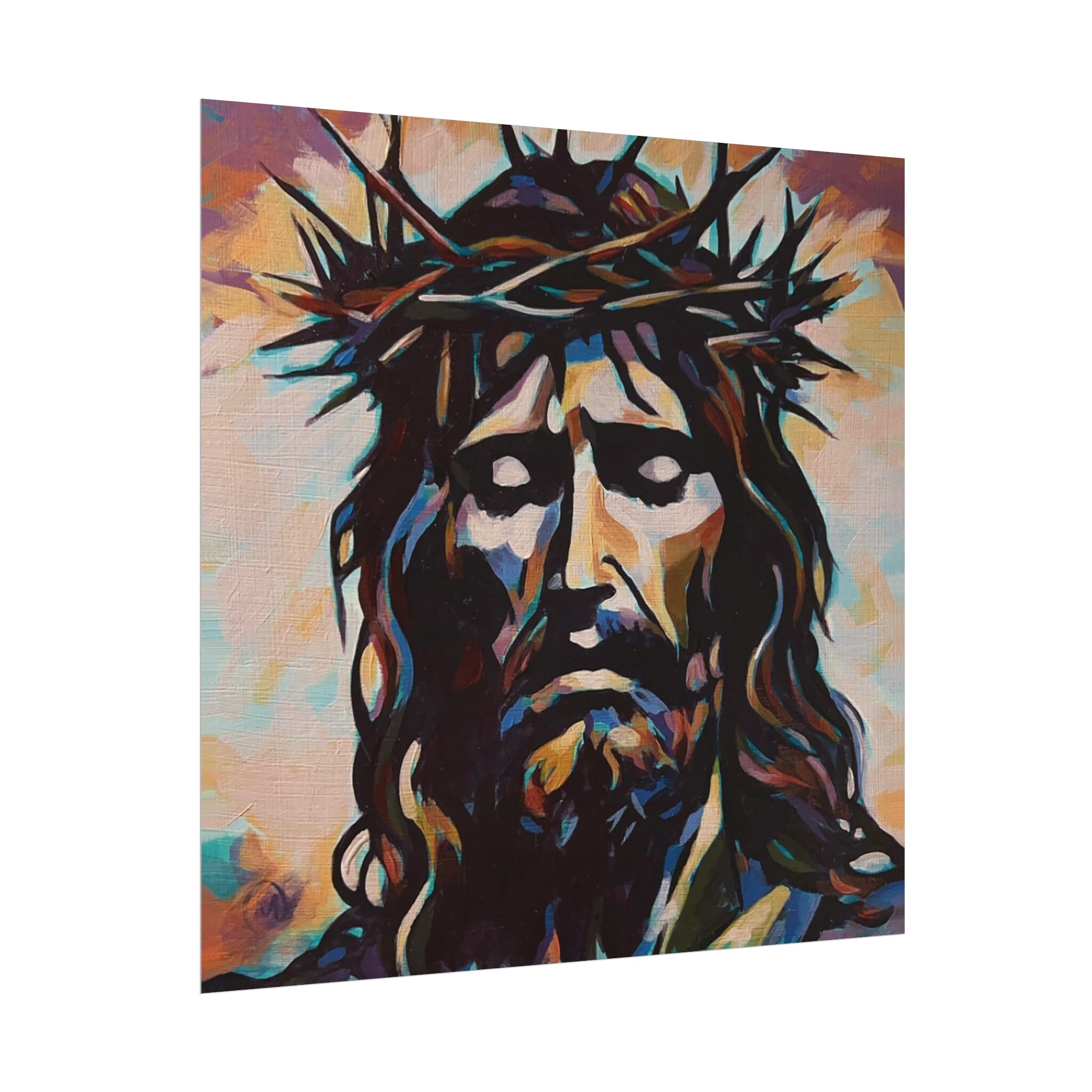 Jesus of Nazareth | Crown of Thorns | Textured Watercolor Matte Posters ...