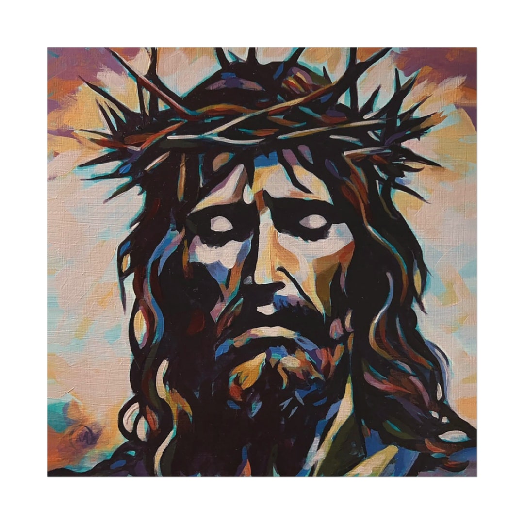 Jesus of Nazareth | Crown of Thorns | Textured Watercolor Matte Posters ...
