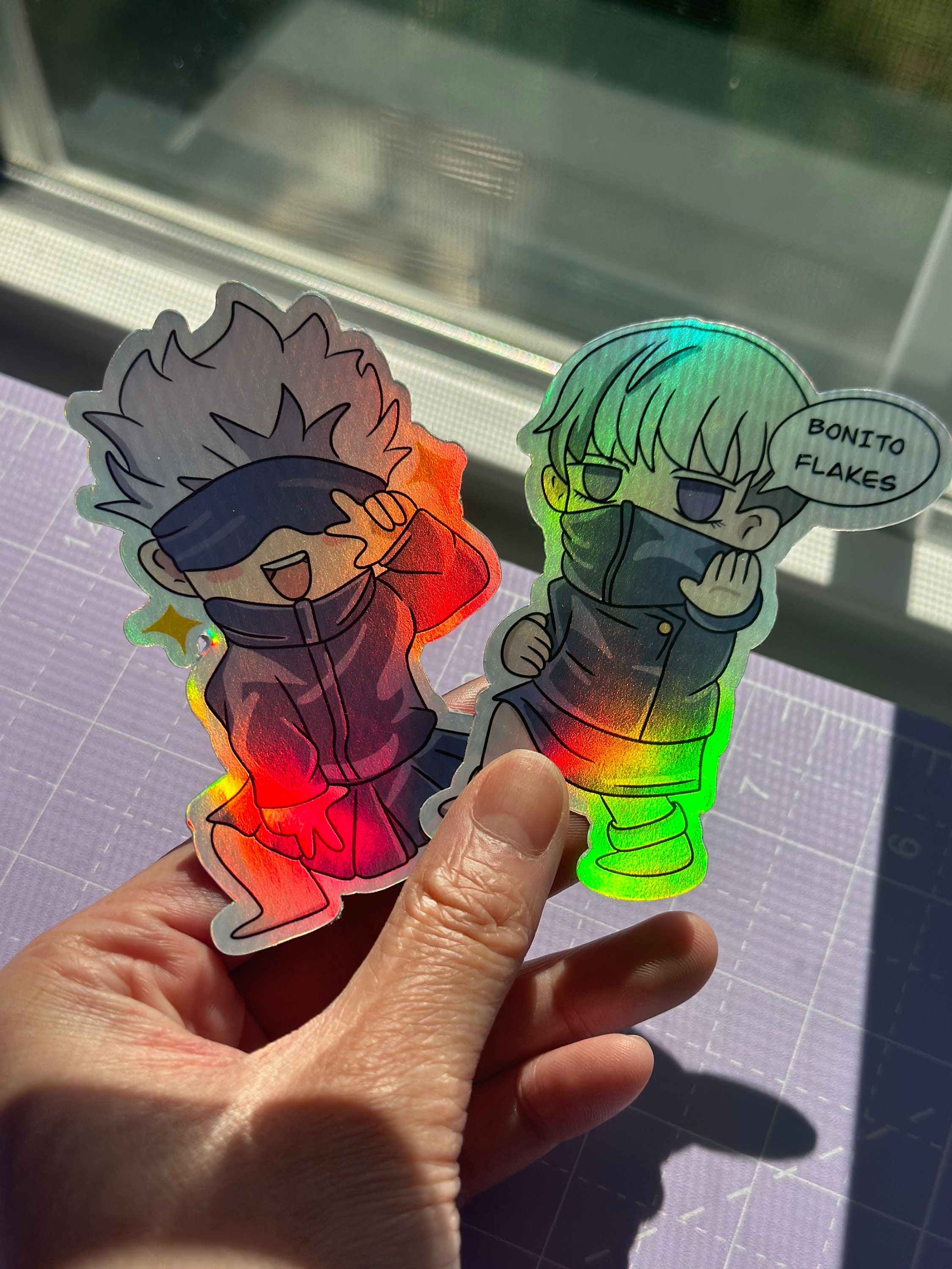 Holographic/glossy Satoru Gojo Inumaki Toge Anime Art JJK Sticker Water ...