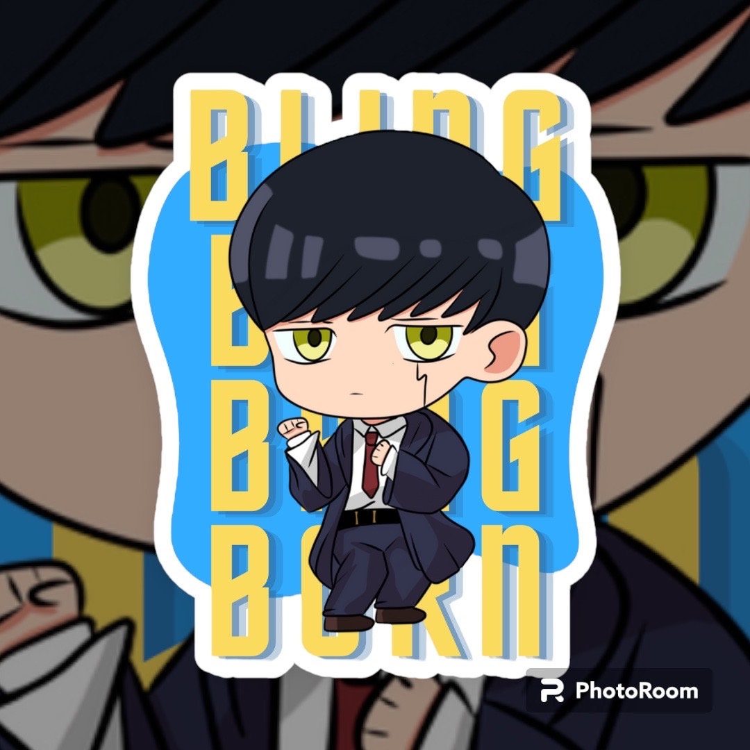 Magic & Muscles Anime Holographic/glossy Chibi Mashle Sticker Water ...